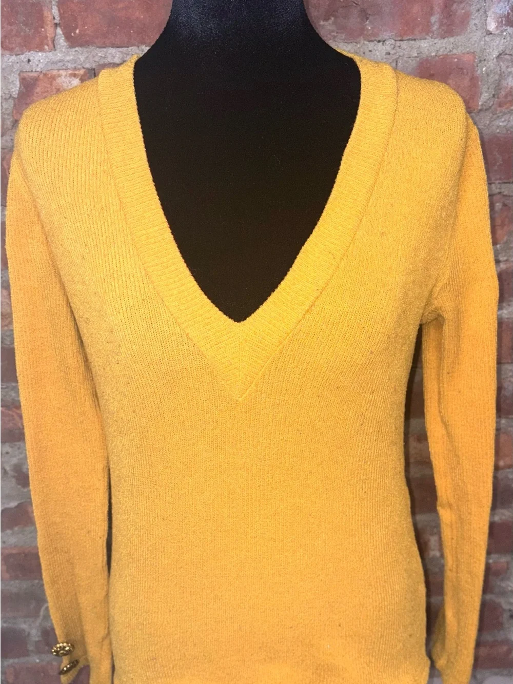 Zara | Sweaters | Zara Deep Vneck Sweater In Mustard Size S | Poshmark